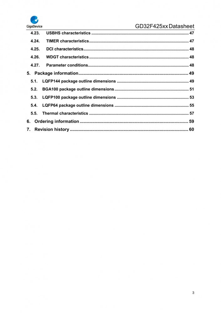 GD32F425xx datasheet page 4