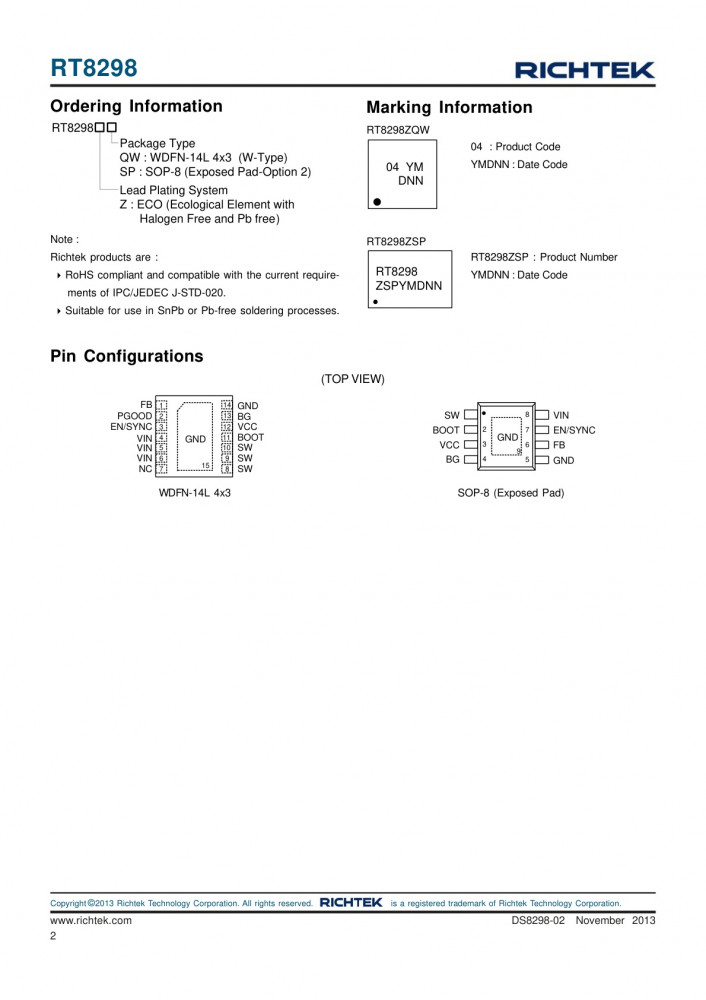 RT8298 technical document page 2