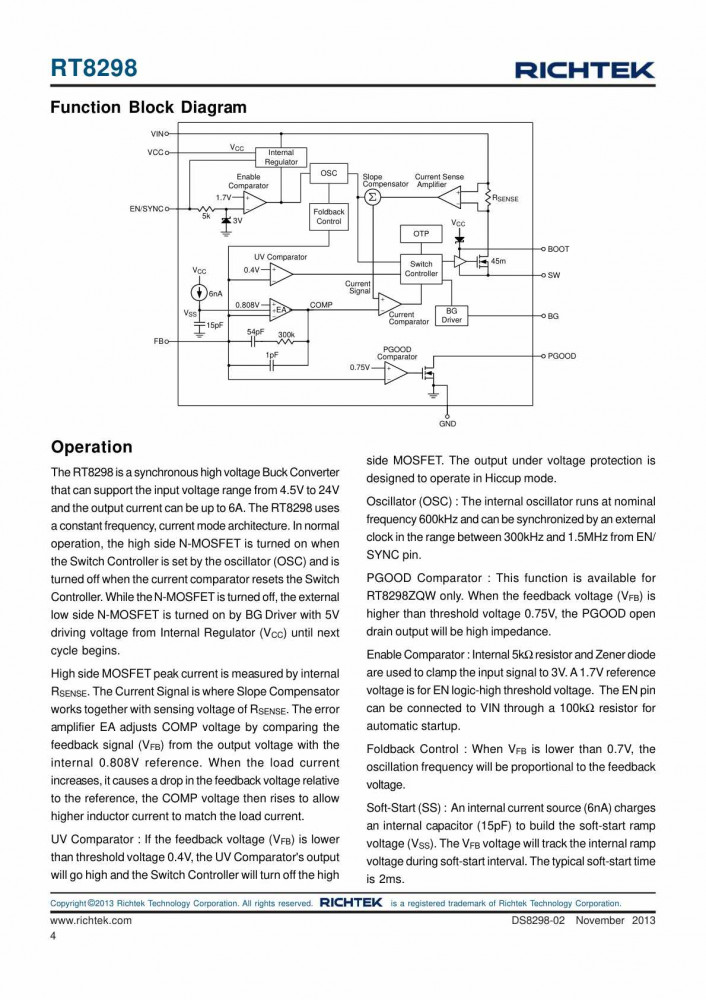 RT8298 technical document page 4