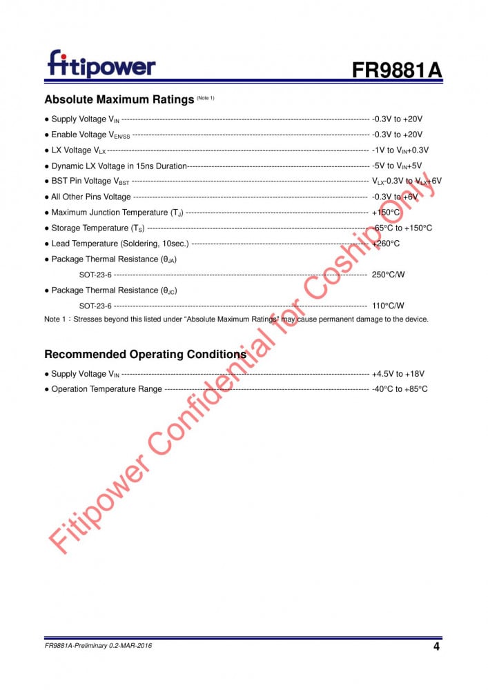 FR9881AS6 datasheet page 4