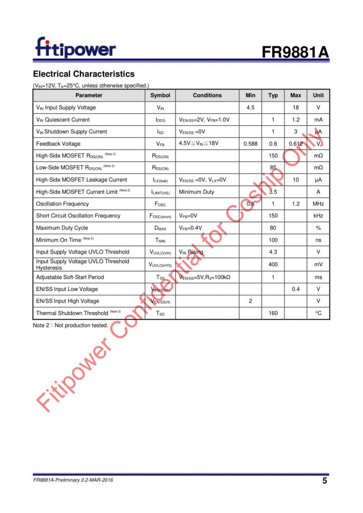 FR9881AS6 datasheet page 5