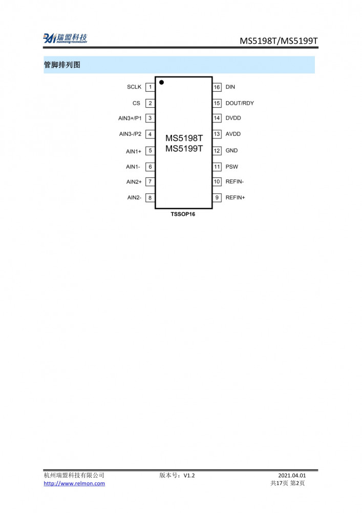 MS5199T datasheet page 2