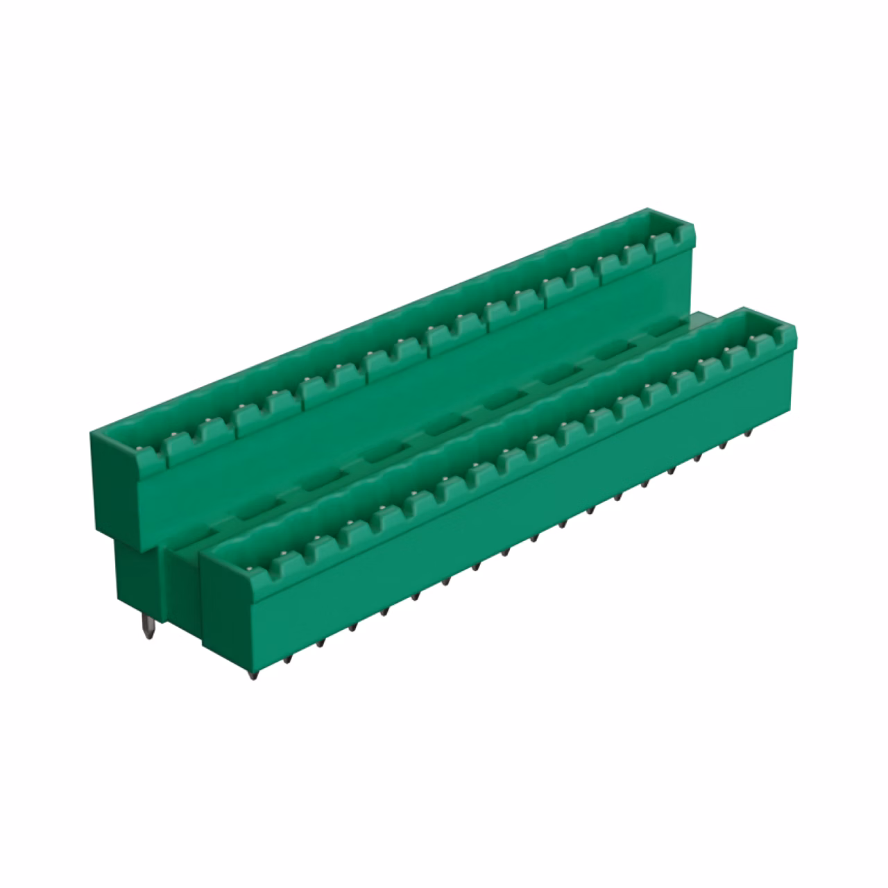 5.00mm Pitch Eurostyle Vertical Dual Level PCB Header, Closed Ends, Green Housing, 36 Circuits for sale