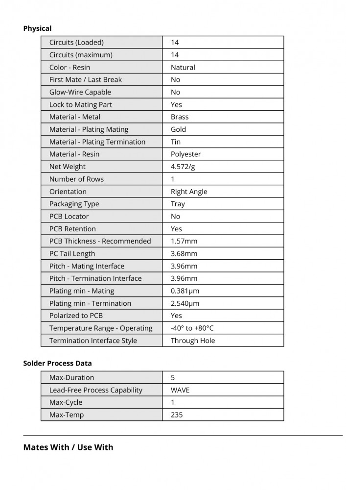 Molex KK 396 technical document page 3