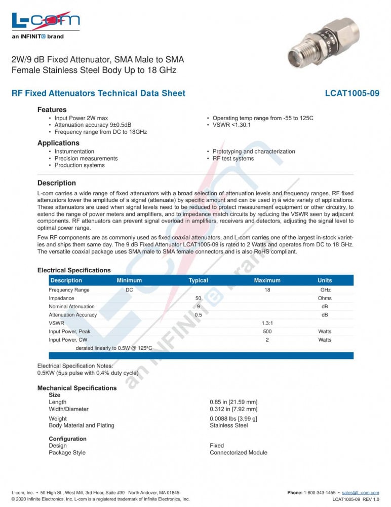 LCAT1005-09 datasheet page 1