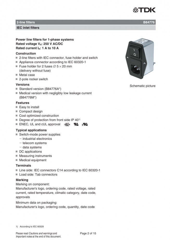 B84776 datasheet page 2