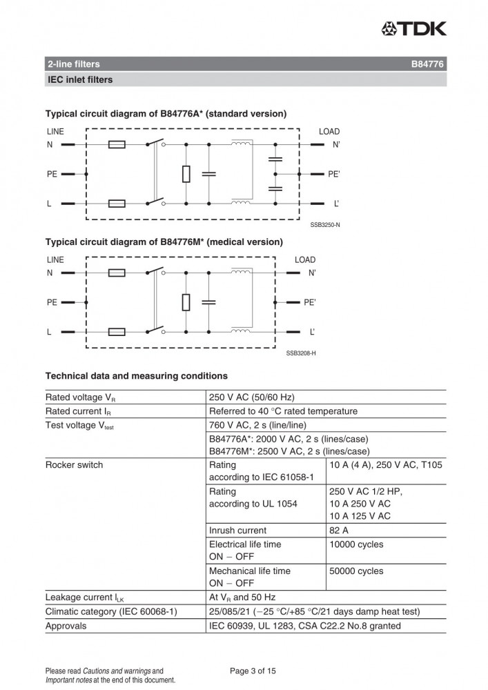 B84776 datasheet page 3