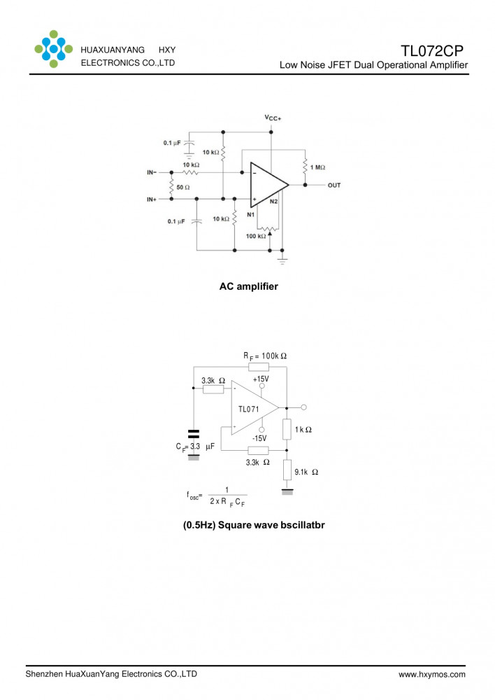 TL072CP-HXY technical document page 4