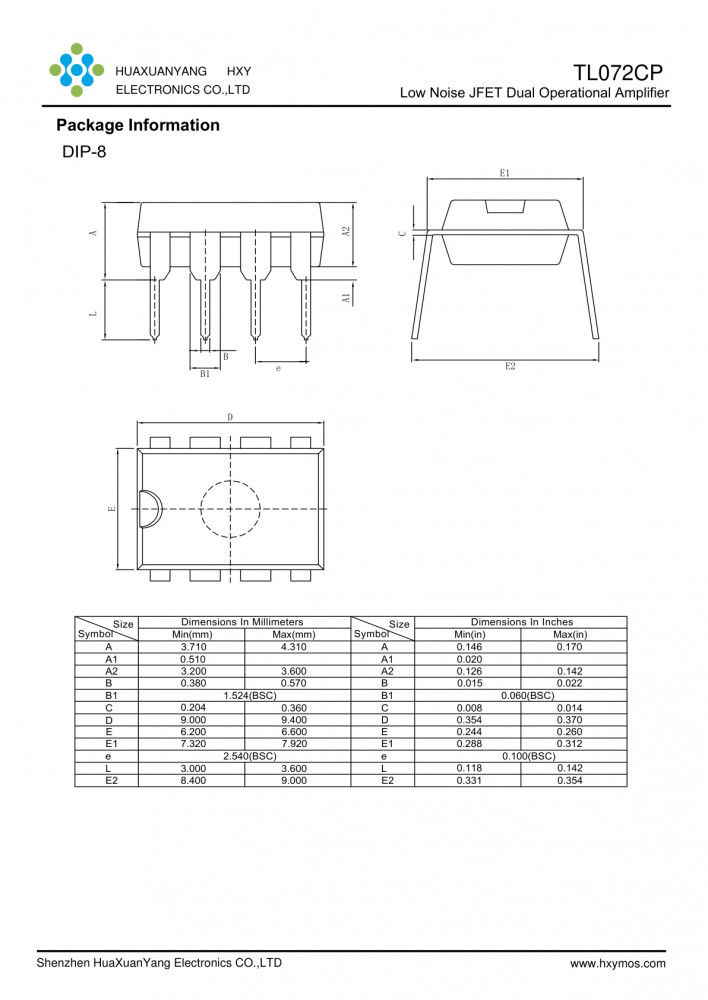 TL072CP-HXY technical document page 5
