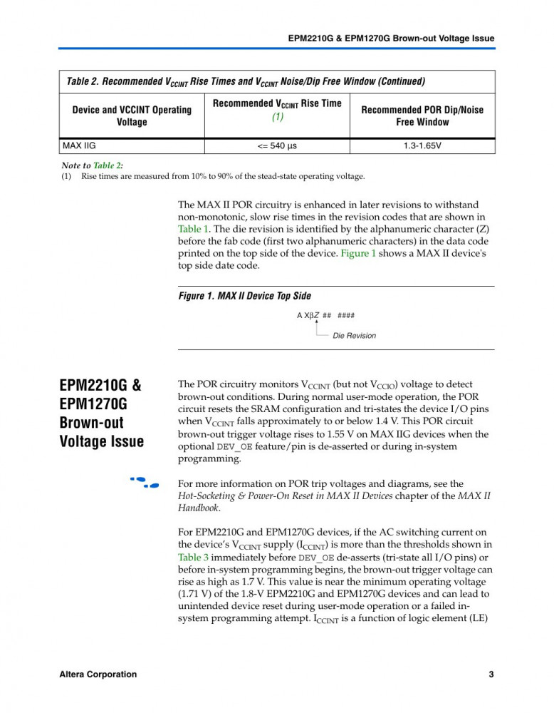 MAX II errata page 3