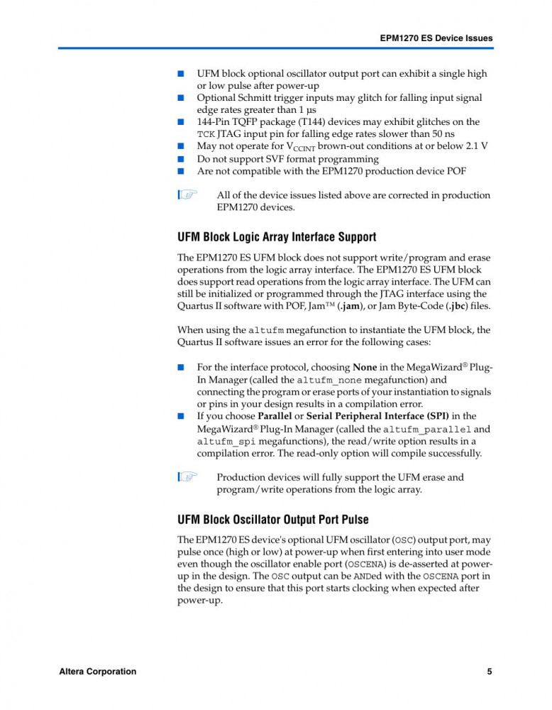 MAX II errata page 5