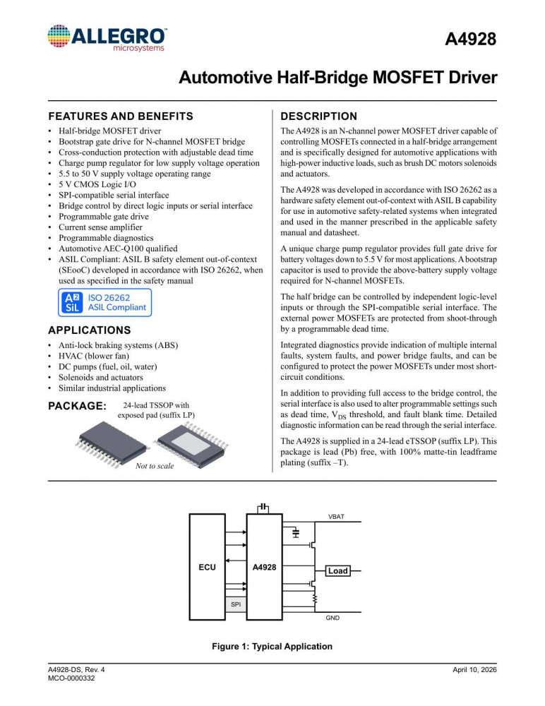 A4928 datasheet page 1