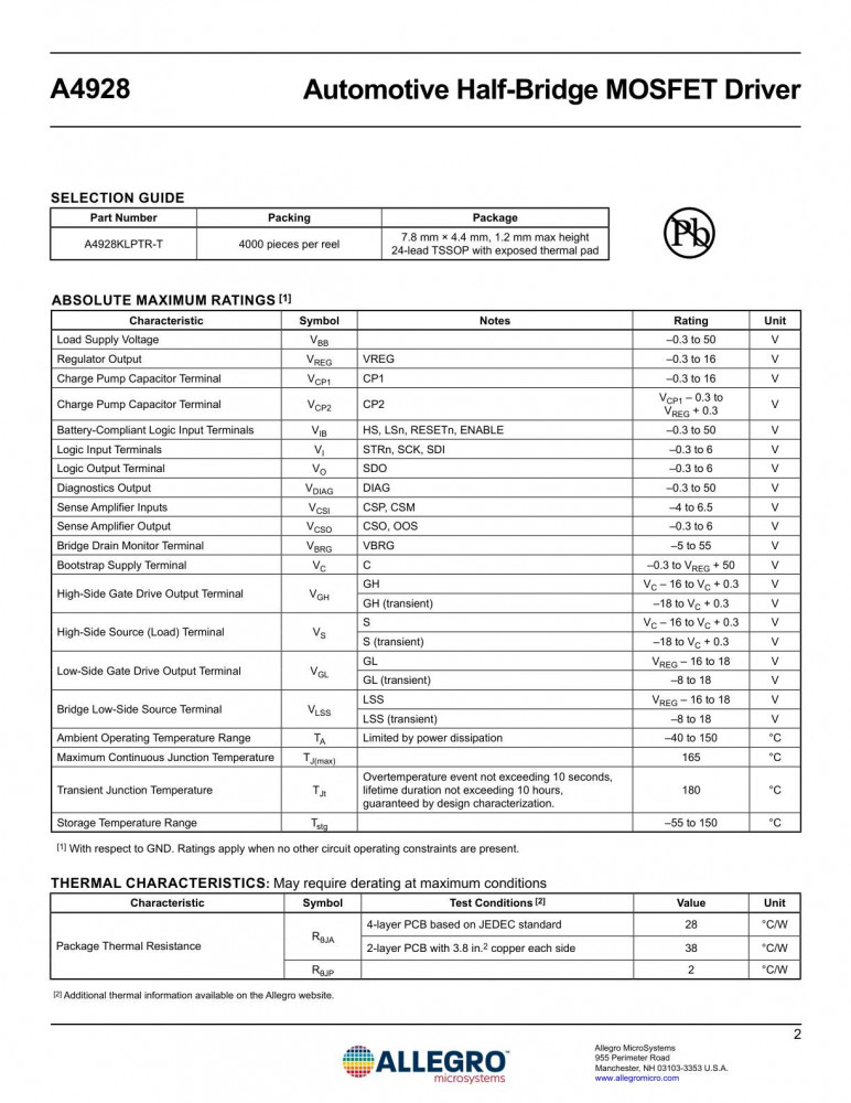 A4928 datasheet page 2
