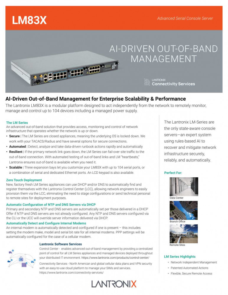 Lantronix LM83X product documentation, page 1