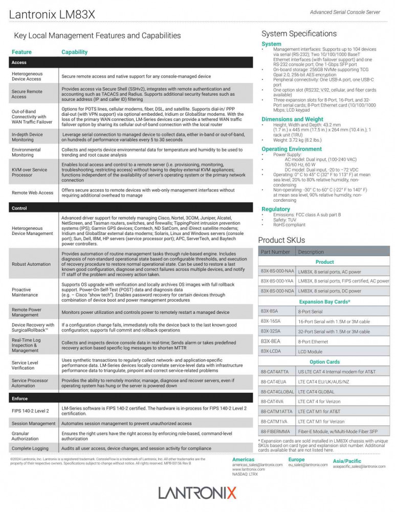 Lantronix LM83X product documentation, page 2