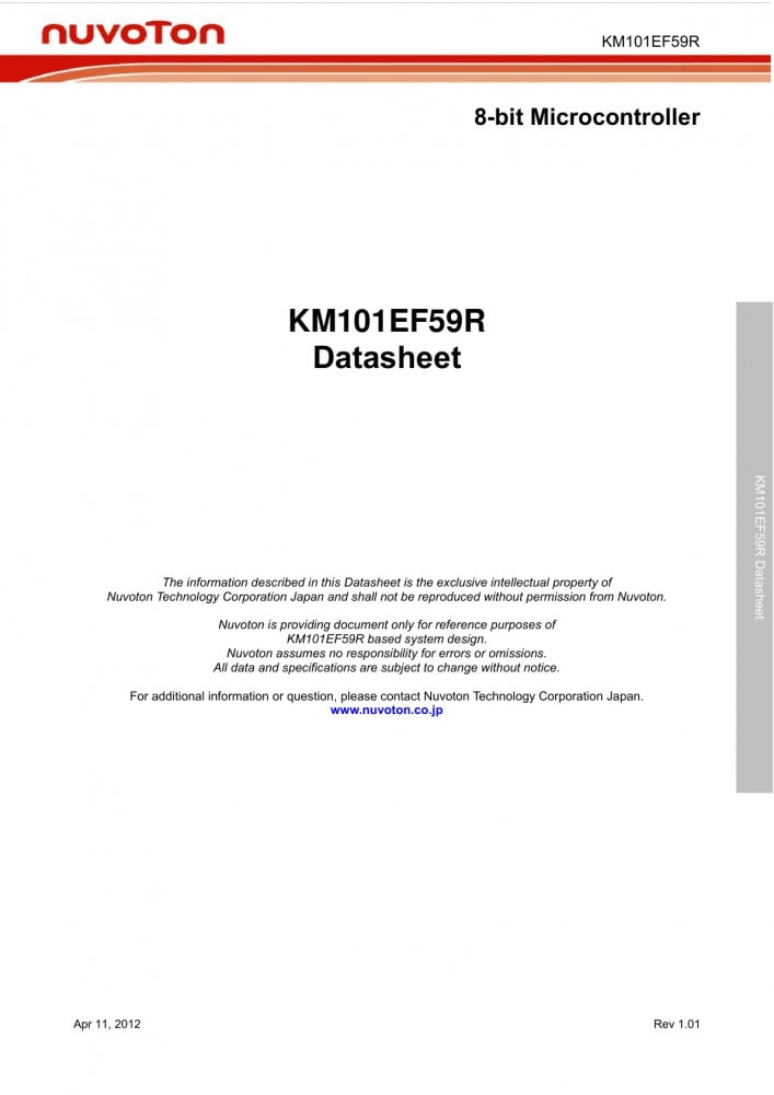 KM101EF59R datasheet page 1