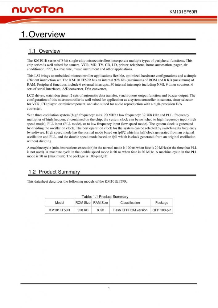 KM101EF59R datasheet page 2