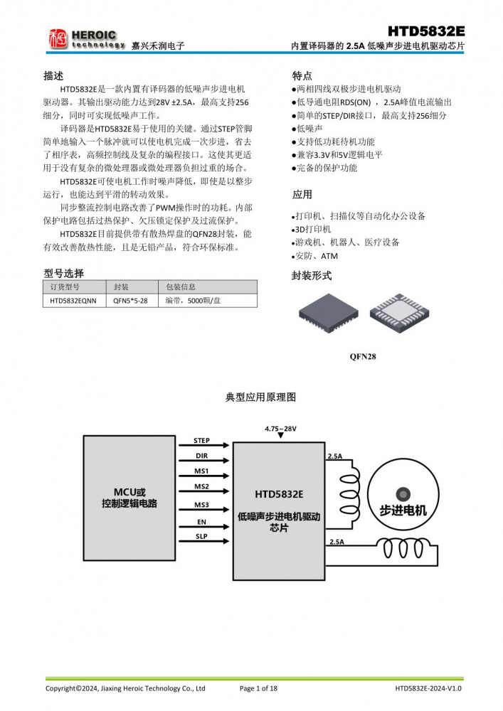 HTD5832EQNN datasheet page 1