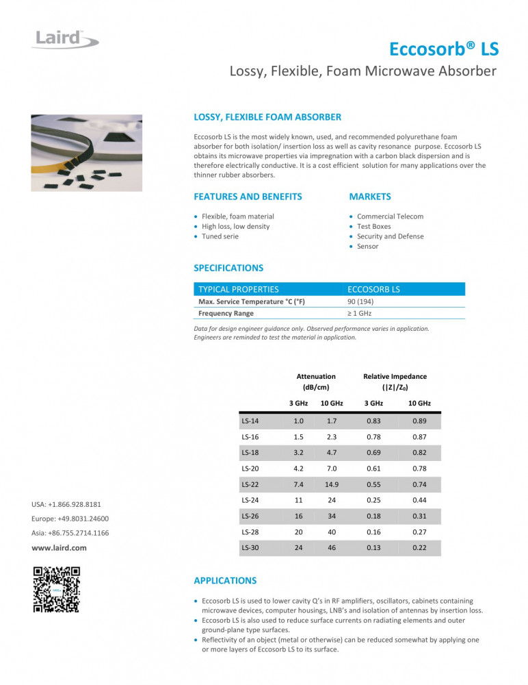 Laird Eccosorb LS technical document page 1