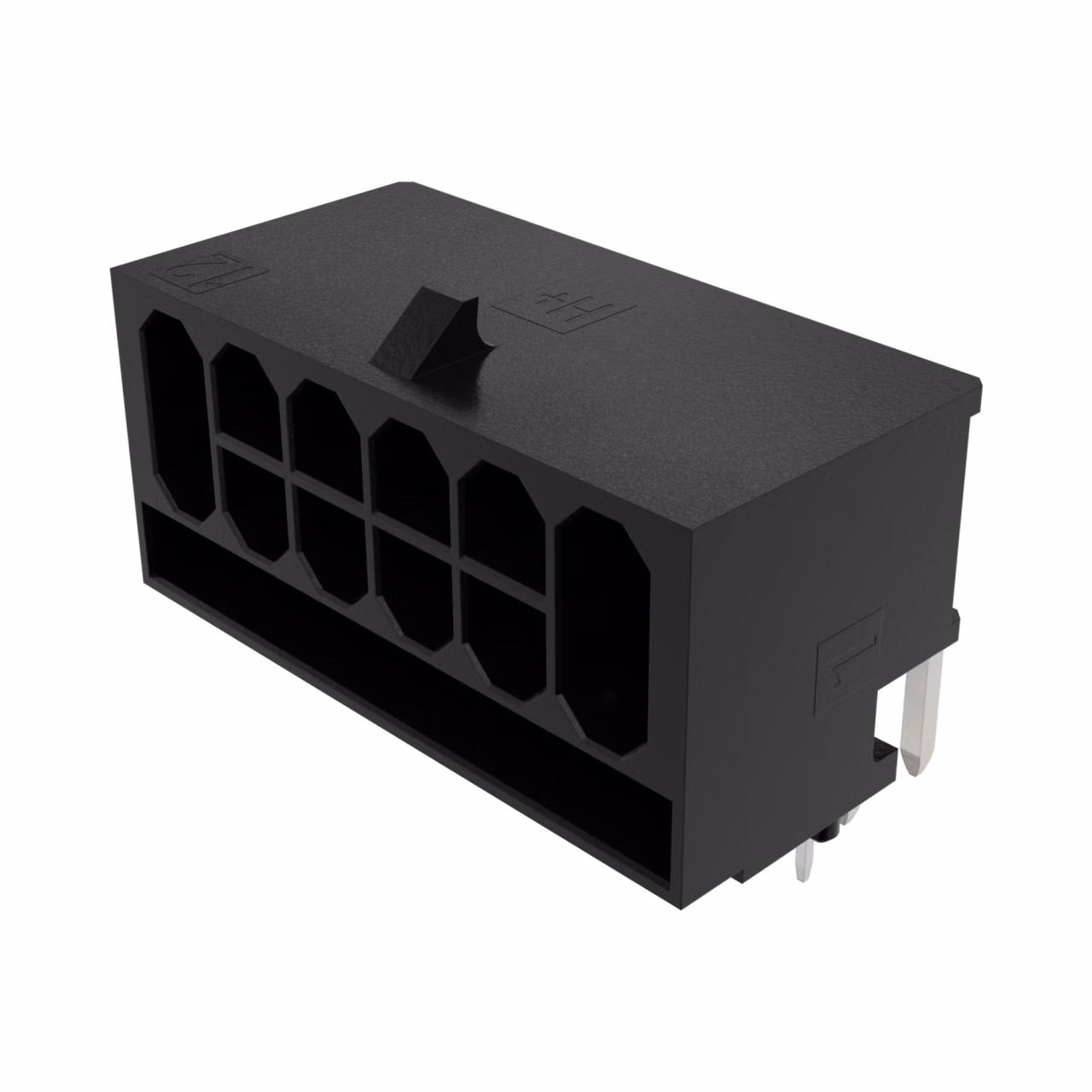 Micro-Fit+ OCP M-PIC 12V Right-Angle Header, Through Hole, 3.00mm Pitch, 3 Rows, 24 Circuits (12 Power, 12 Signal), 3.18mm Tail Length, Matte Tin (Sn) Plating, Black, Tape and Reel for sale