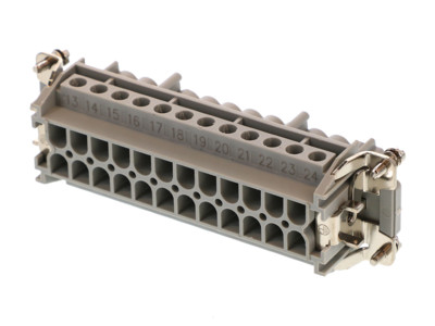 Heavy-Duty Screw Terminal Insert, Male, 10-Pole, 16A, without Wire Protection, Silver (Ag) Plated Contacts, Size 10B «57x27»