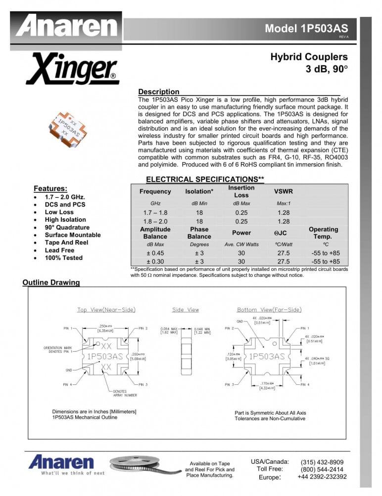 1P503AS datasheet page 1
