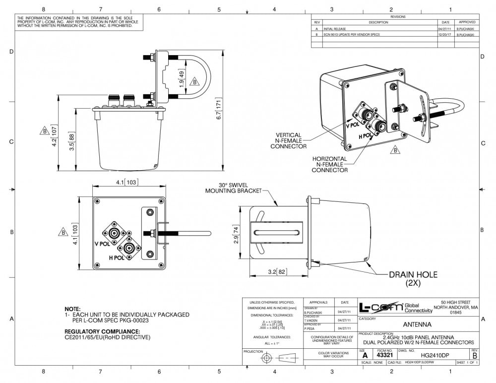 L-com HG2410DP technical document page