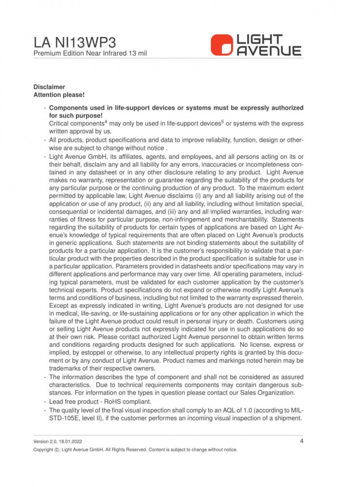 LA NI13WP3 technical document page 4