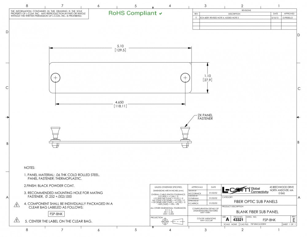 L-com FSP-BNK technical document page