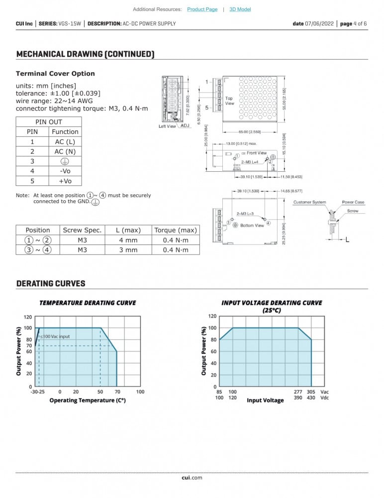 VGS-15W-15 datasheet page 4