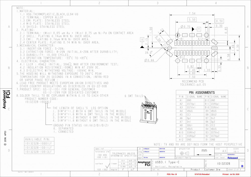 Amphenol 10132328 drawing page 2
