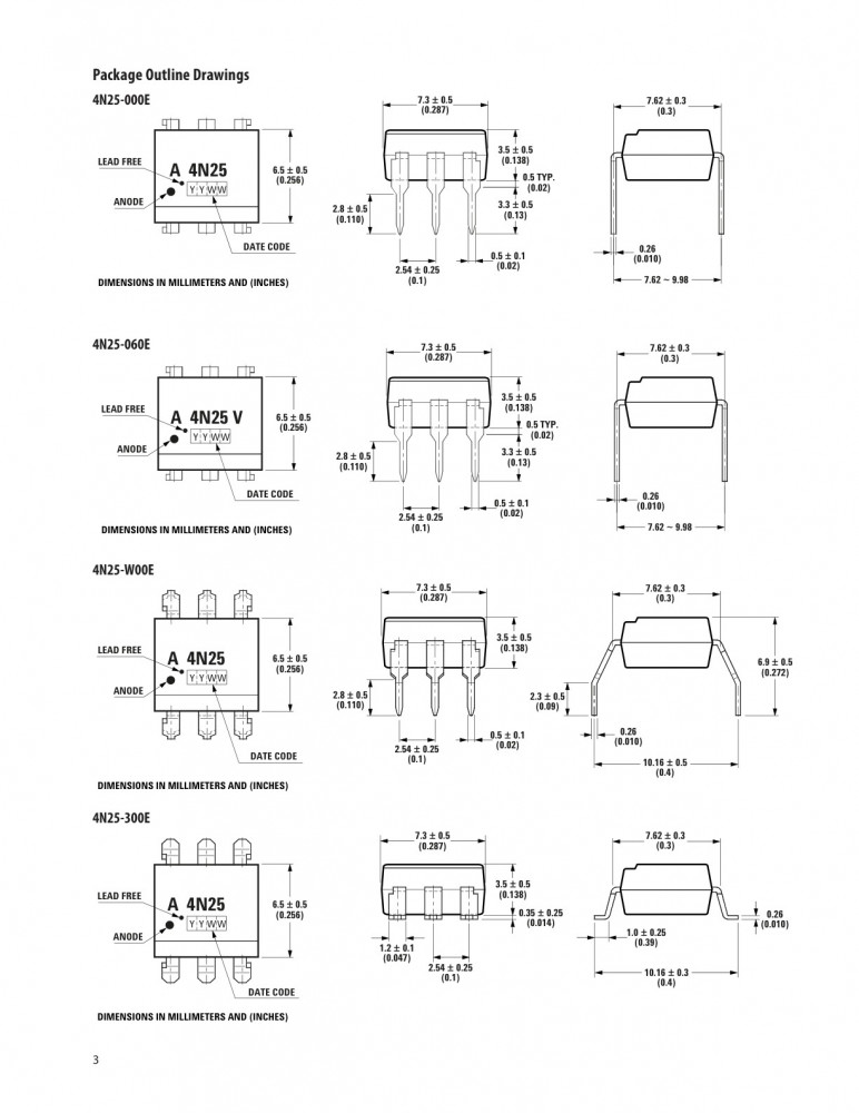 4N25-W00E datasheet page 3