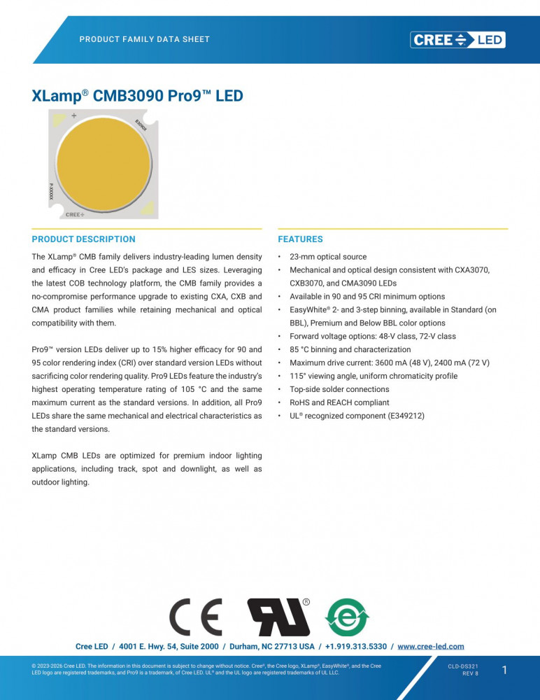 CMB3090 Pro9 datasheet page 1