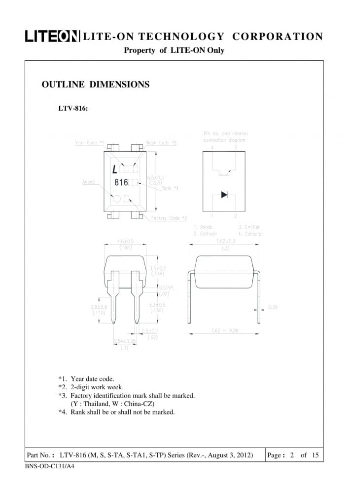 LTV-816 datasheet page 2