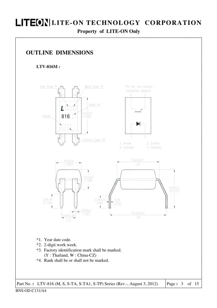 LTV-816 datasheet page 3