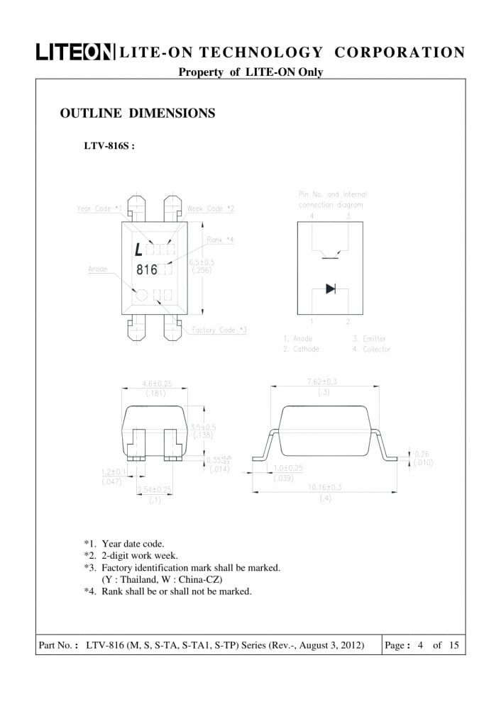 LTV-816 datasheet page 4