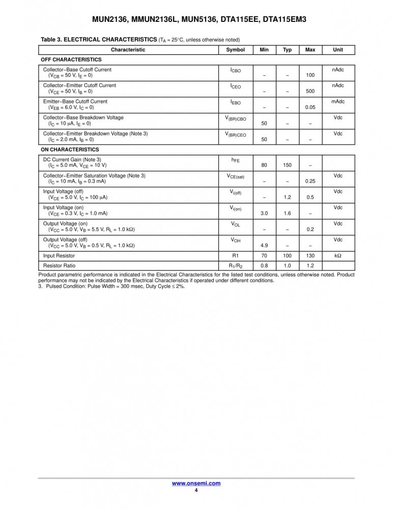 MUN5136T1G datasheet page 4