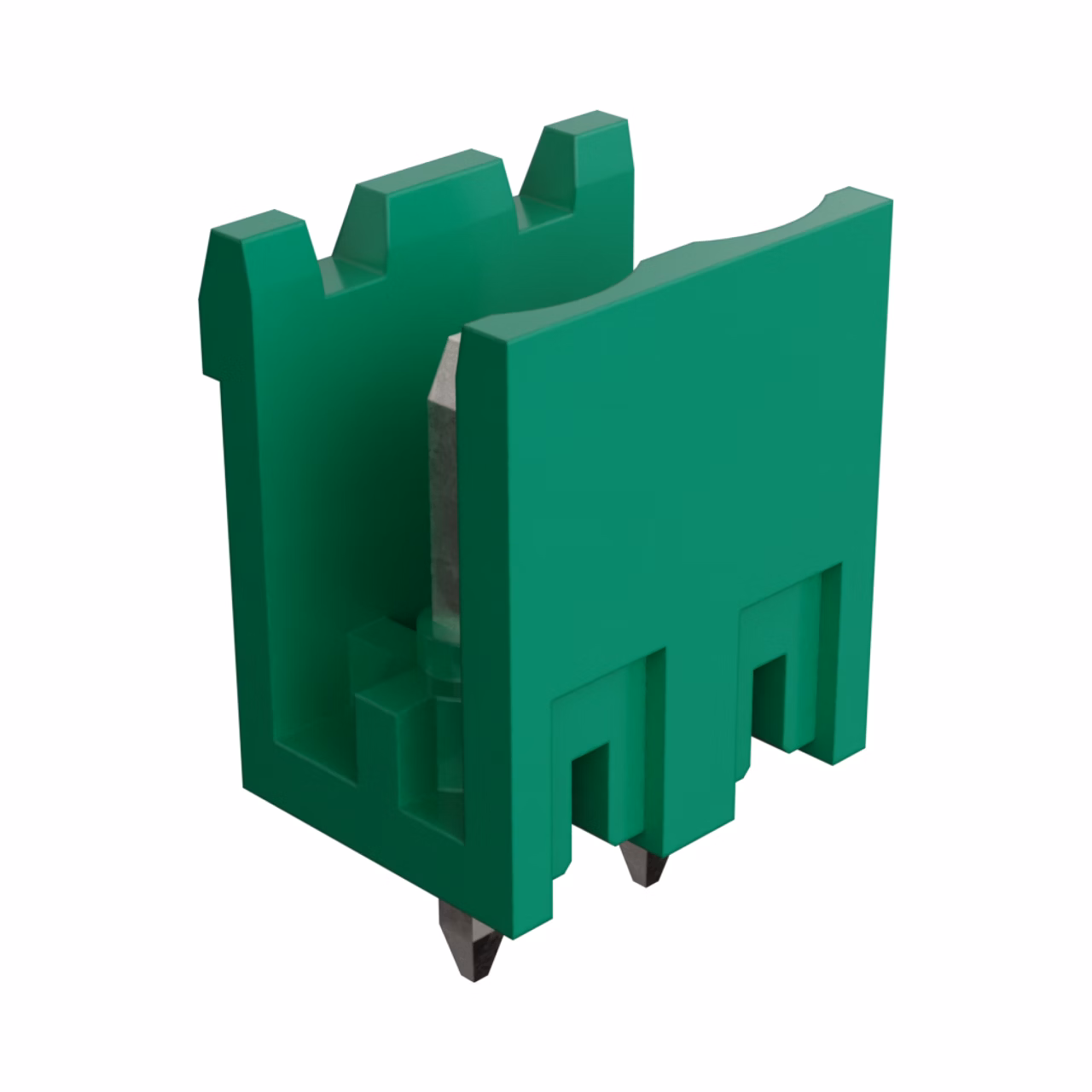 5.08mm Pitch Eurostyle Vertical PCB Header, Open Ends, Green Housing, 2 Circuits for sale