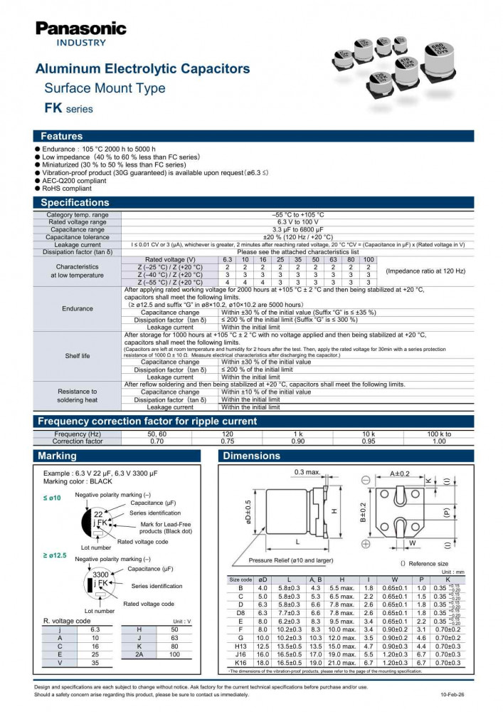 FK series technical document, page 1