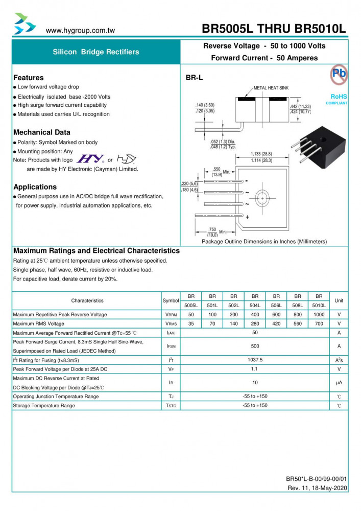 BR5010L datasheet page 1
