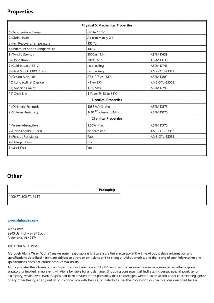 Alpha Wire FIT-105-3/16 technical document page 2