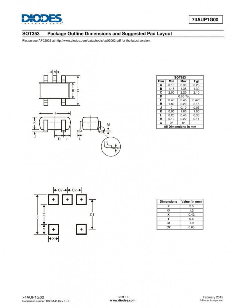 74AUP1G00SE-7 datasheet page 10