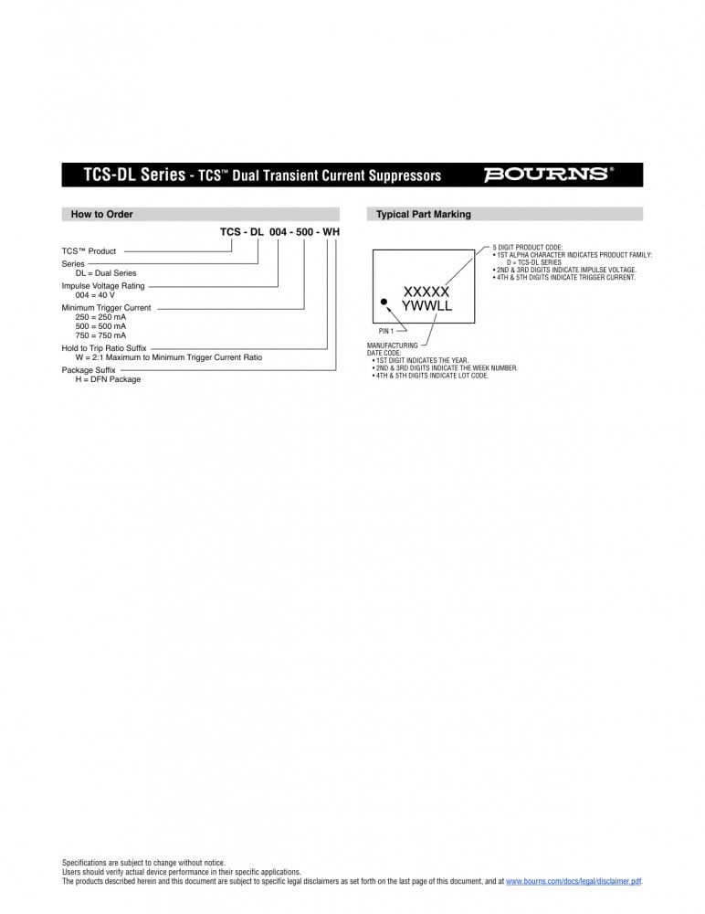 BOURNS TCS-DL004-250-WH datasheet page 6