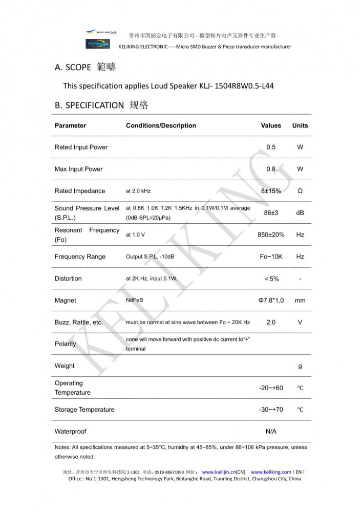 KLJ-1504R8W0.5-L44 specification page 2