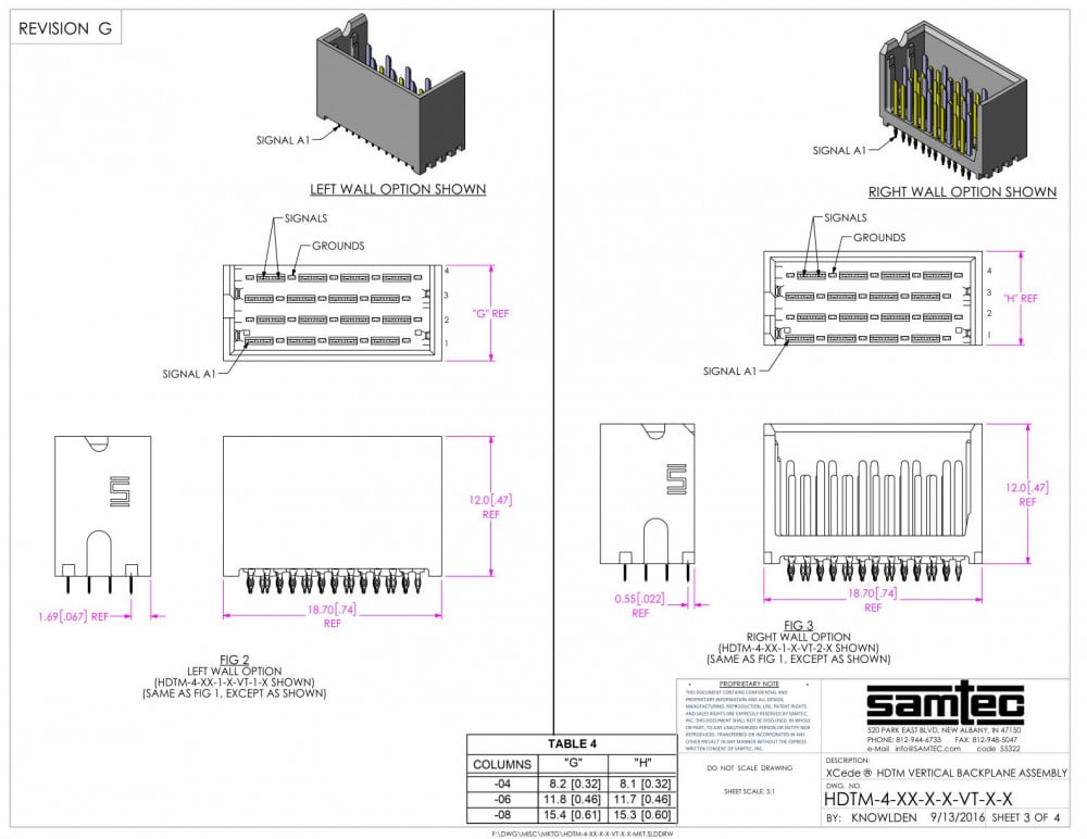 Samtec HDTM drawing page 3
