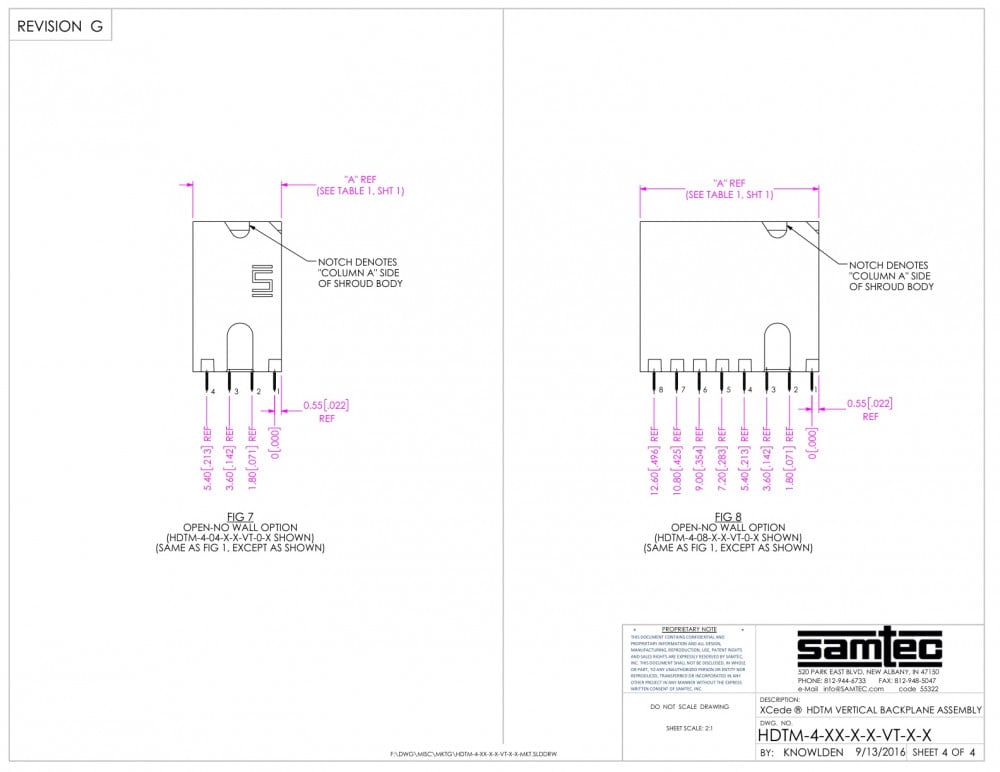 Samtec HDTM drawing page 4