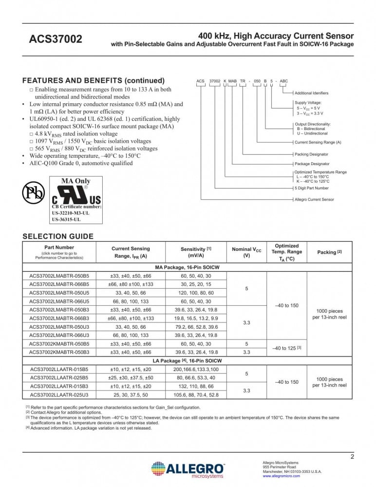 ACS37002 datasheet page 2