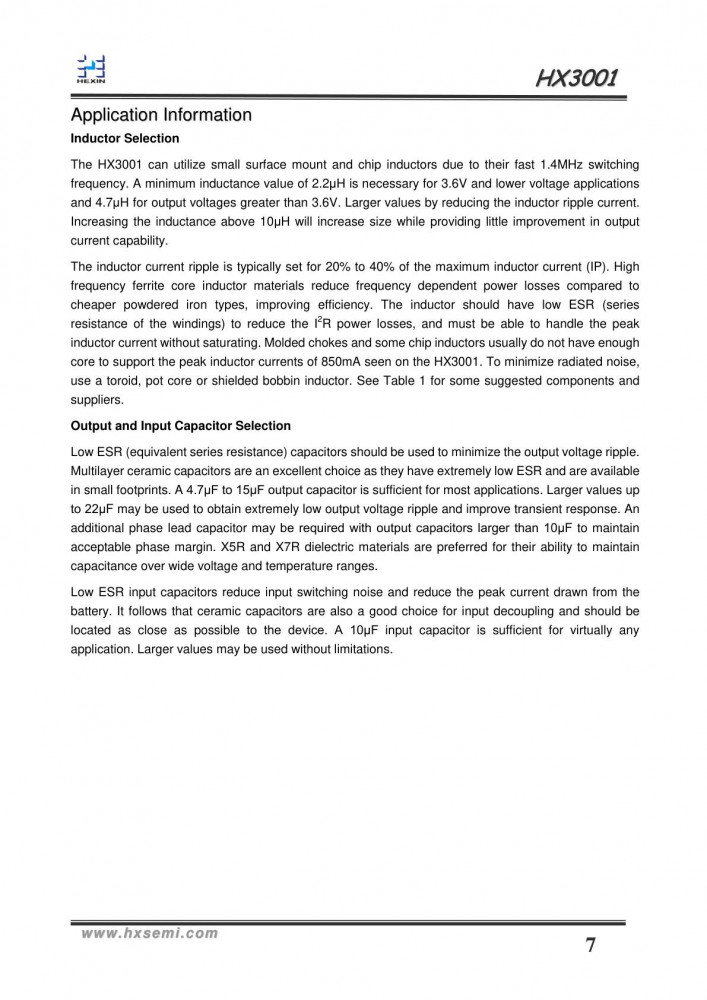 HX3001-AFC datasheet page 7