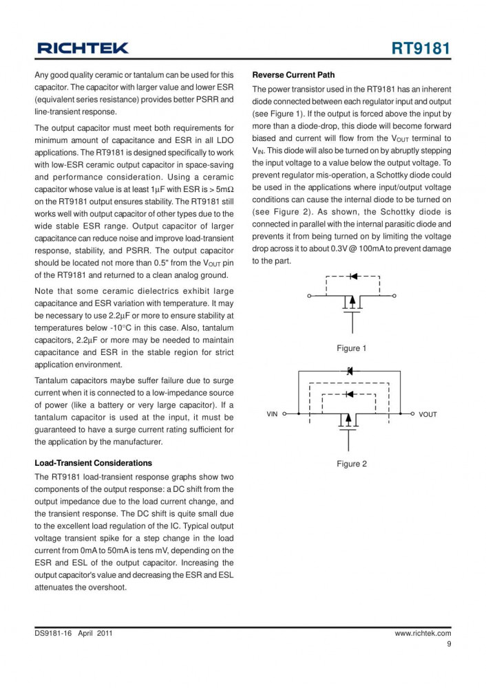 RT9181 technical document page 9