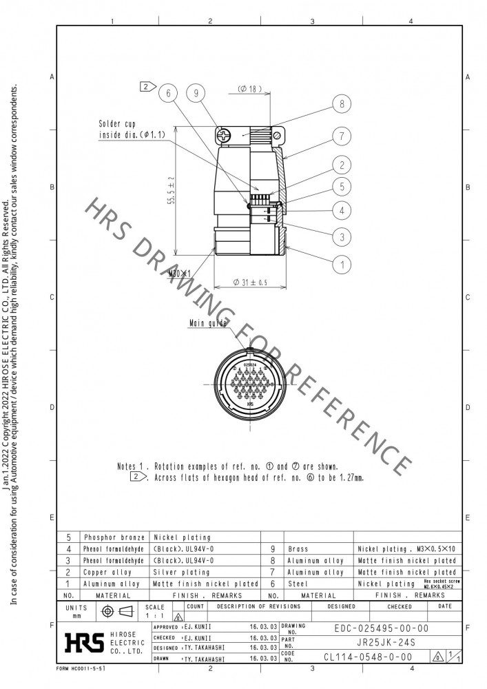 HRS JR25JK-24S official drawing preview